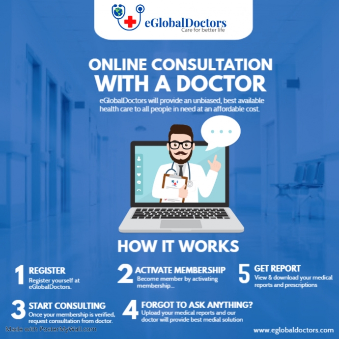 Online Doctor Consultation Ad | PosterMyWall