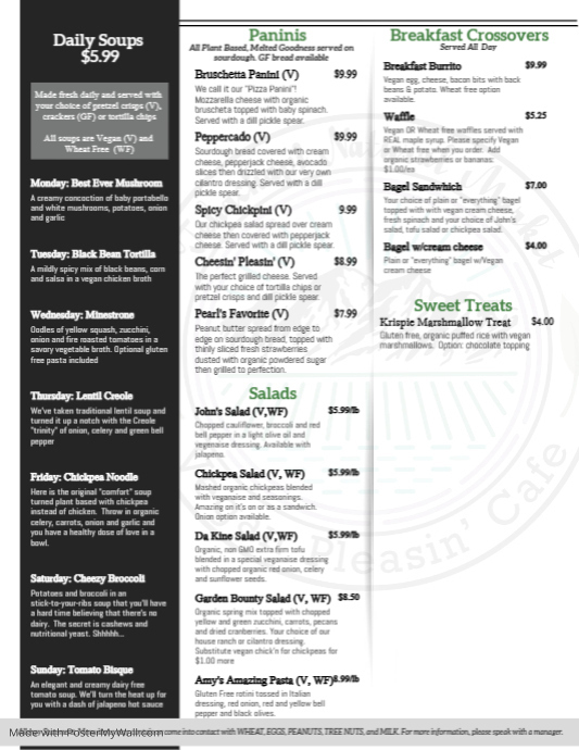 Copy of Meg's Menu Pg 2 | PosterMyWall