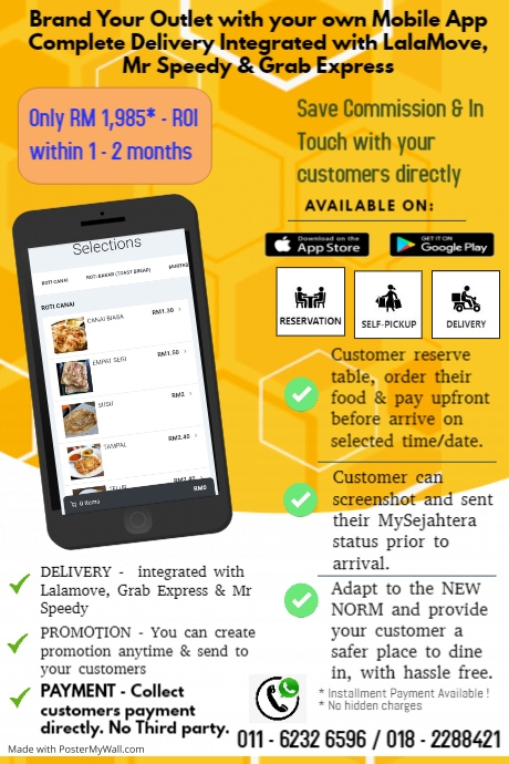 Restaurant Mobile App | PosterMyWall