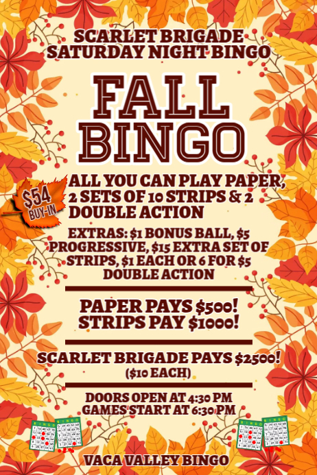 Fall Bingo | PosterMyWall