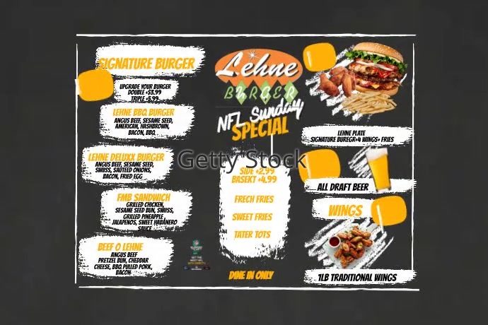 NFL Special Menu | PosterMyWall