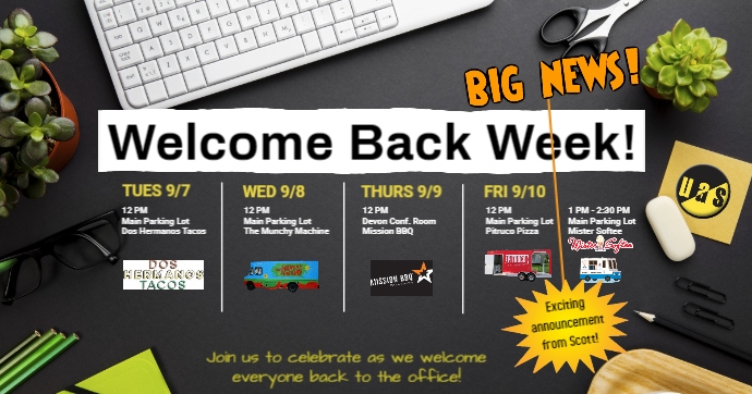 Welcome Back Week | PosterMyWall