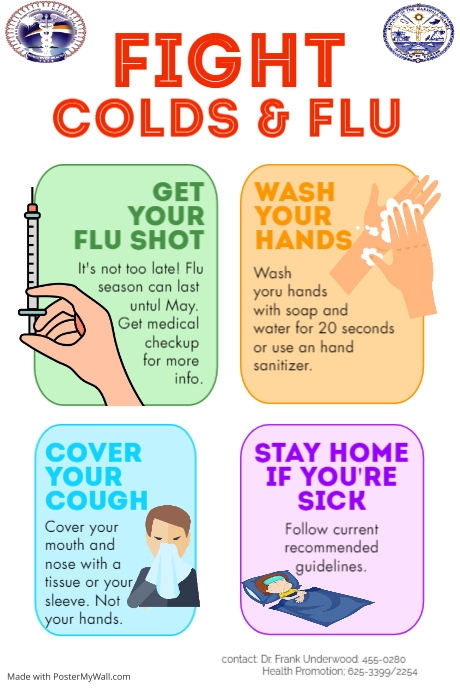 Fight Colds & Flu Poster | PosterMyWall
