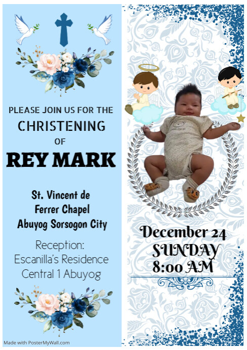 Baptism / Christening Invitation Card | PosterMyWall