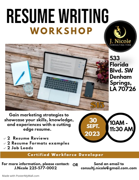 Resume Writing Workshop Flyer | PosterMyWall