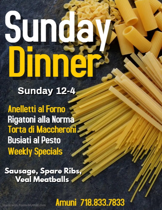 Italian event flyer lunch or dinner | PosterMyWall