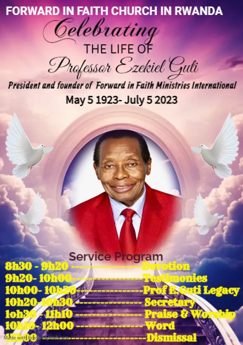 Copy of Prof Ezekiel Guti Funeral Program | PosterMyWall