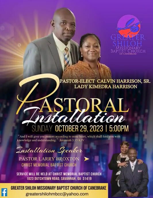Pastoral Installation Flyer (2) | PosterMyWall
