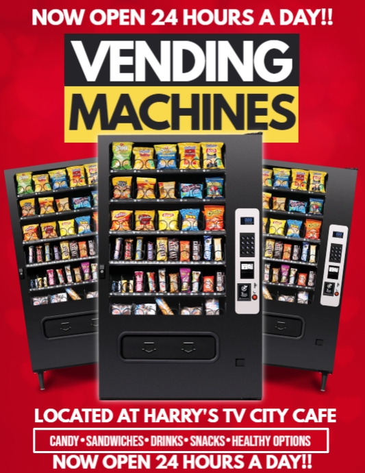 Copy of Vending Machine Flyer for Harry's Cafe | PosterMyWall