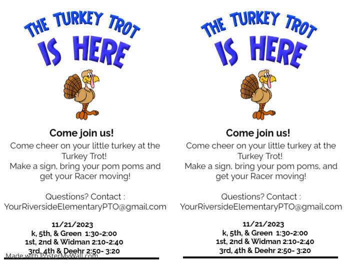 PARENT INVITATION TURKEY TROT | PosterMyWall