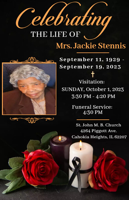 Gold and black funeral program template | PosterMyWall