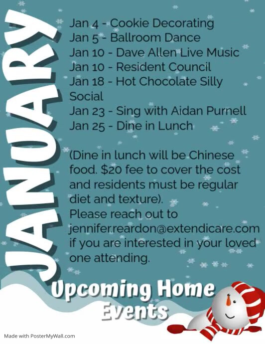 January Events Schedule Calendar Template (1) | PosterMyWall