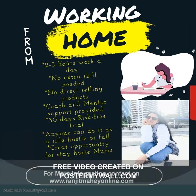 Copy of Copy of Copy of Black Funky Work from Home Square Video ...