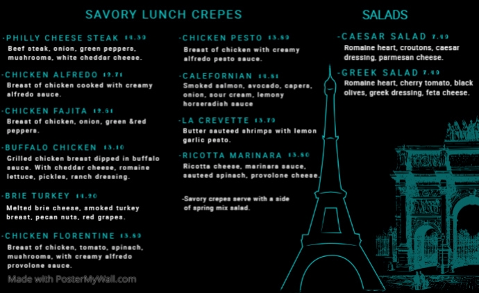 Copy of Copy of White French Cafe Menu Template | PosterMyWall