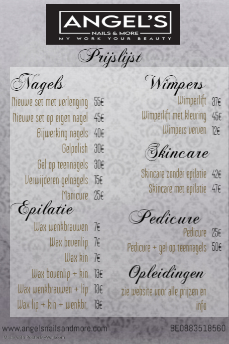 Copia de Kopie van Beauty Salon Price List template | PosterMyWall