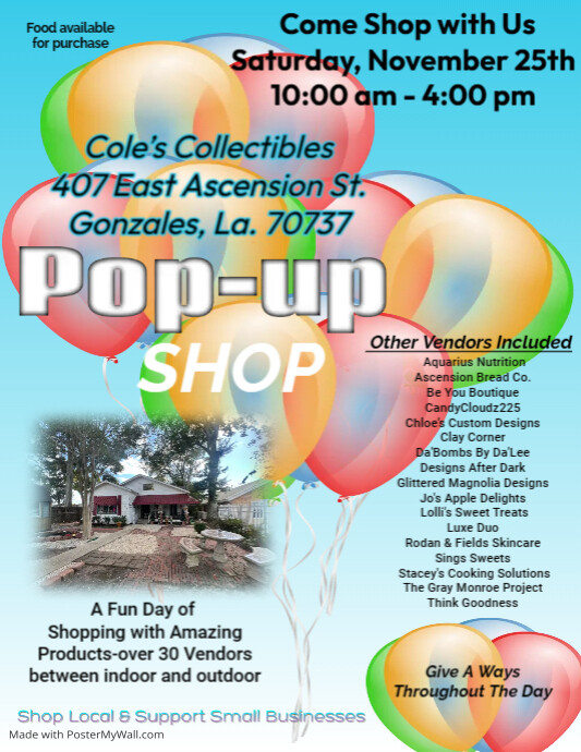 Pop Up Shop Vendor Announcements | PosterMyWall