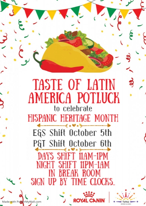 Copy of Potluck English | PosterMyWall