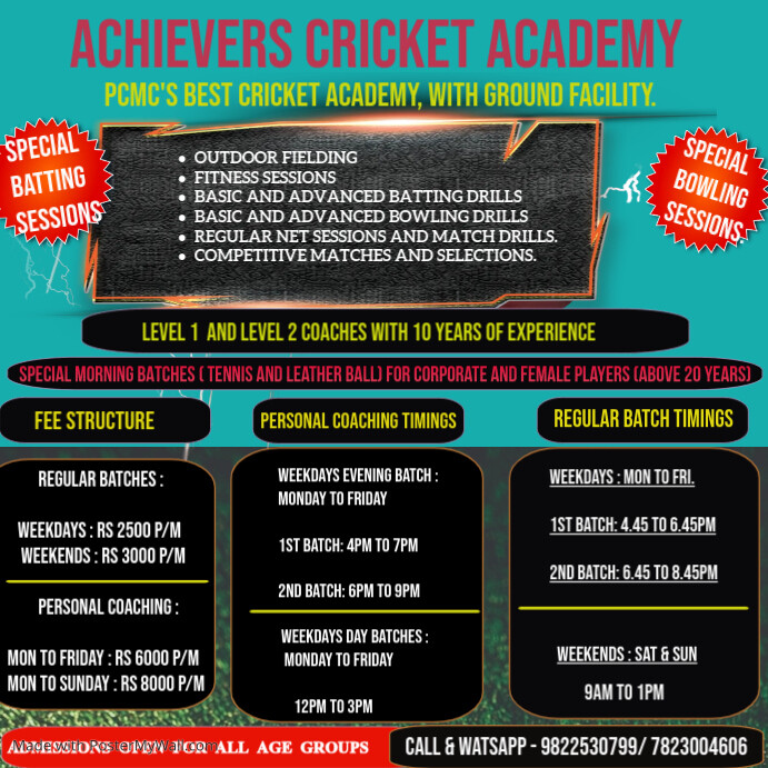 Copy of White Match Cricket Template | PosterMyWall