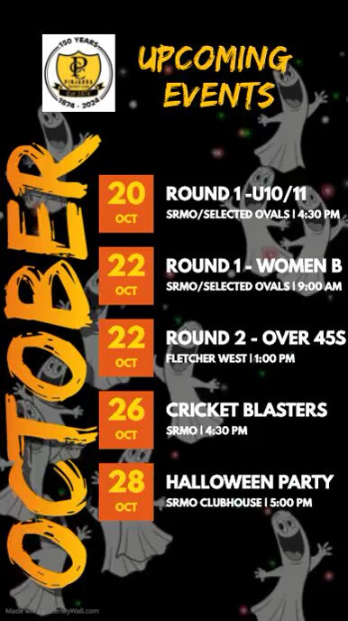 October Events Schedule Video Template | PosterMyWall