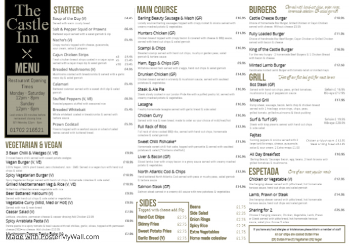 PRICE INCREASE FRONT 2021 MENU | PosterMyWall