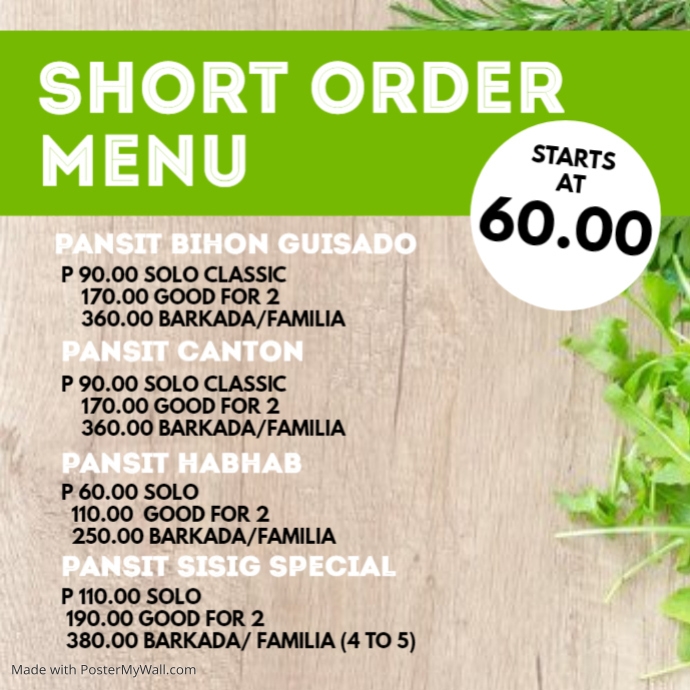 Copy of Copy of Menu Plan weekly Meals Restaurant Cantine ad | PosterMyWall