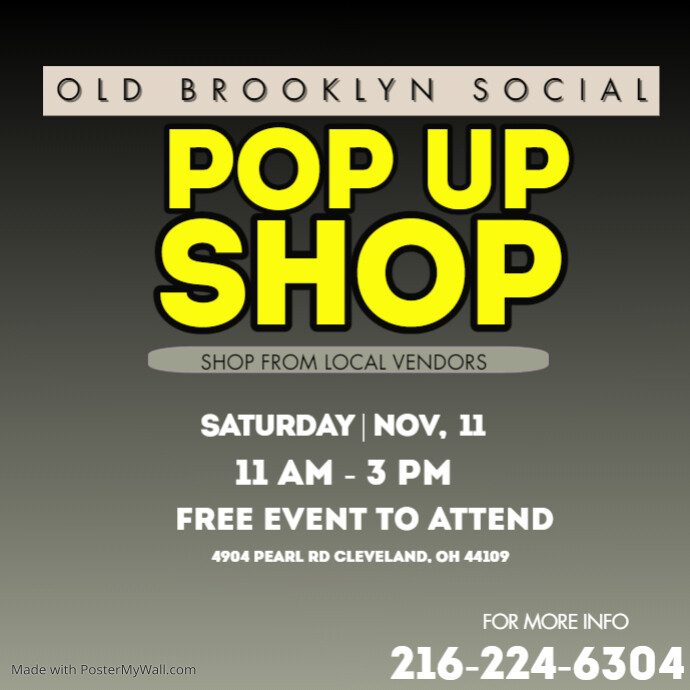 Yellow Vendor Pop Up Shop Instagram Post Temp | PosterMyWall