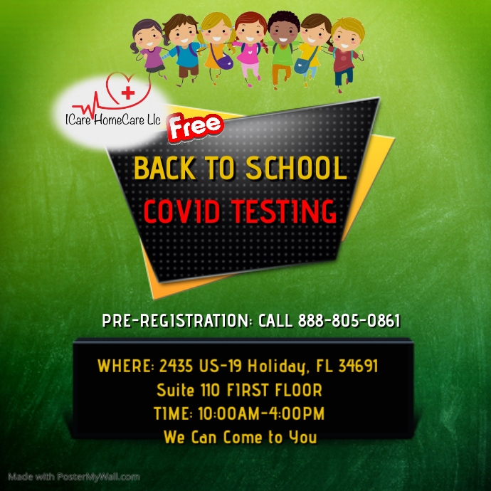 Copy of BACK TO SCHOOL COVID TESTING FLYER TEMPLATE | PosterMyWall