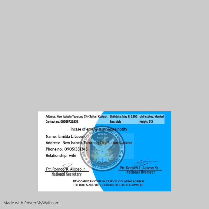 Front And Back ID (1) | PosterMyWall