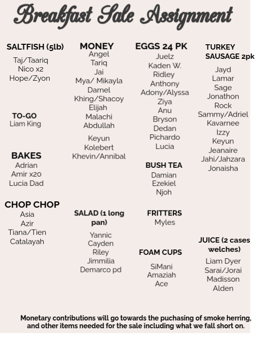 BREAKFAST SALE LIST | PosterMyWall