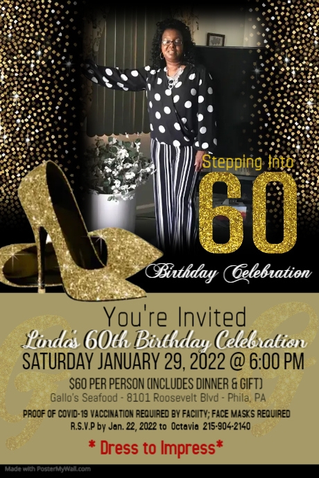 Copy of Stepping Into 60 | PosterMyWall