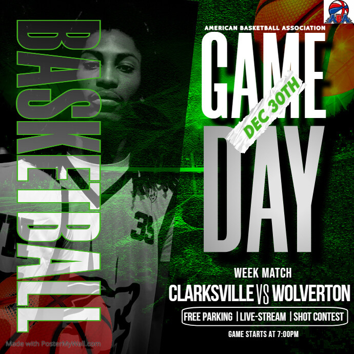 basketball matchday flyer aba kason (1) | PosterMyWall