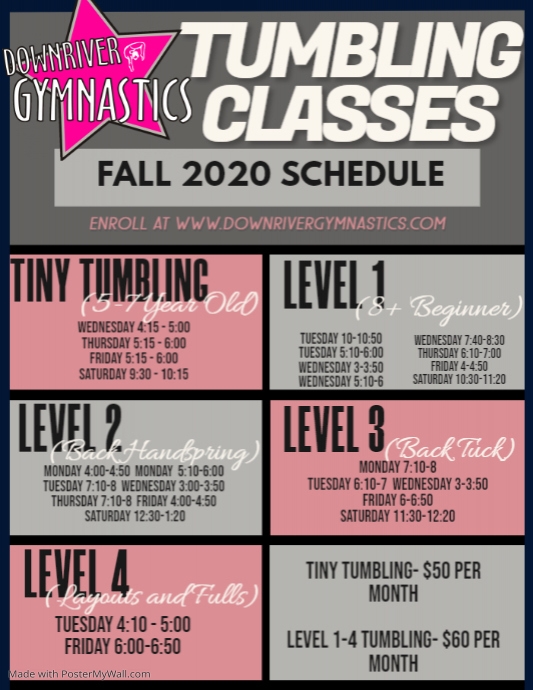 Tumbling Classes | PosterMyWall