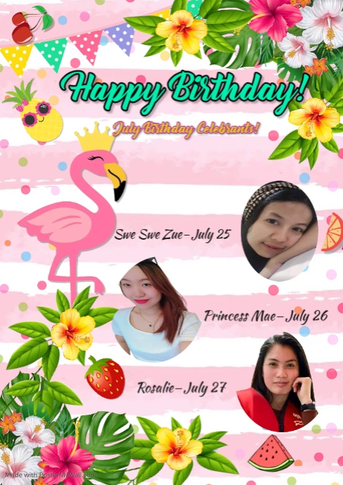 Flamingo birthday | PosterMyWall