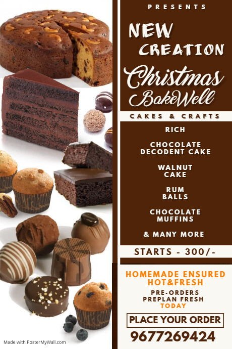 Christmas Cake Menu 2021 Template | PosterMyWall