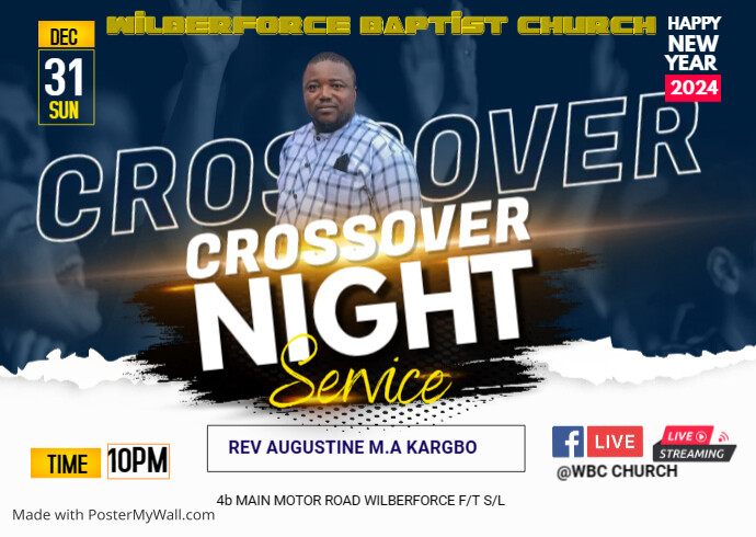 crossover church service | PosterMyWall