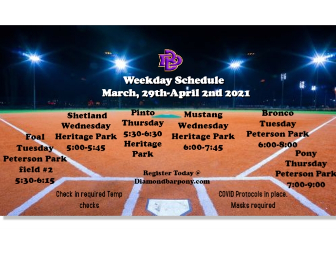 Weekday Practice schedule 3-29-4-2 | PosterMyWall
