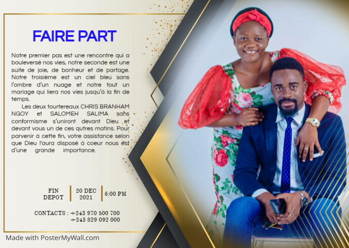 Copie de FAIRE PART 2 | PosterMyWall