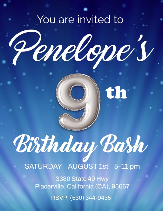 9th birthday Template | PosterMyWall