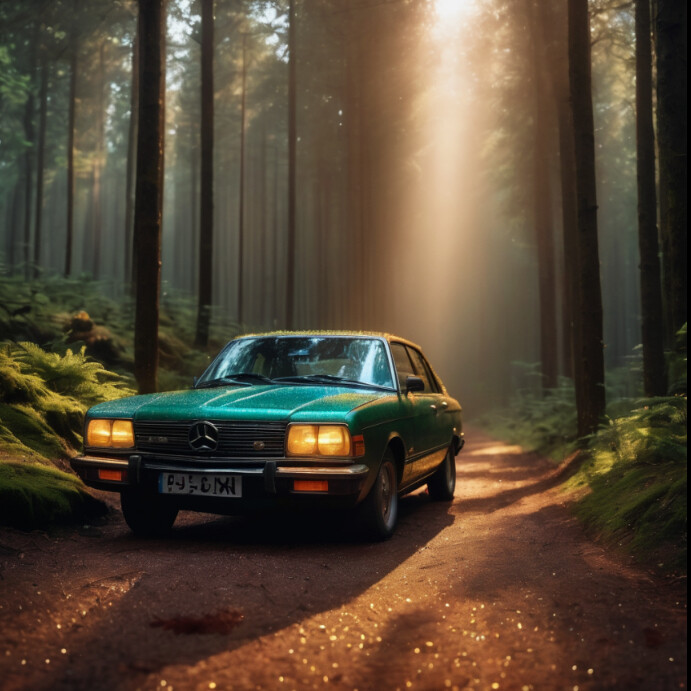 a car in the forest Template | PosterMyWall