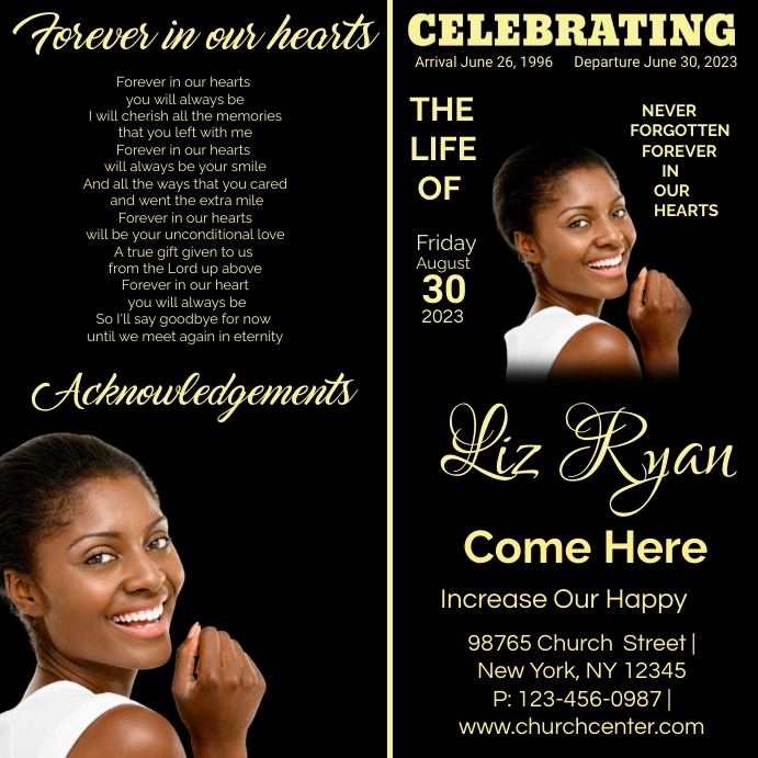 A Celebration of Life , funeral , homegoing Template | PosterMyWall