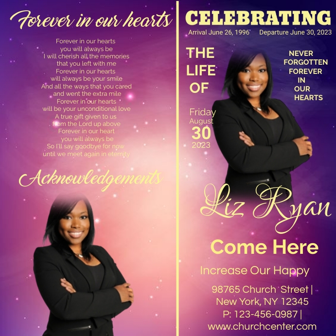 A Celebration of Life , funeral , homegoing Template | PosterMyWall