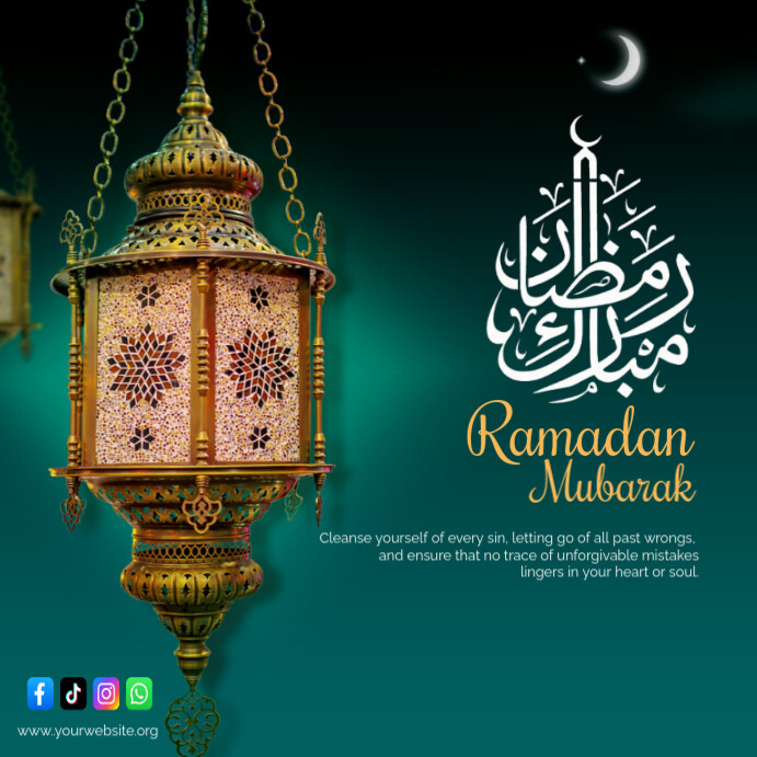 A Colourful Ramadan Mubarak Simple Sample Template | PosterMyWall