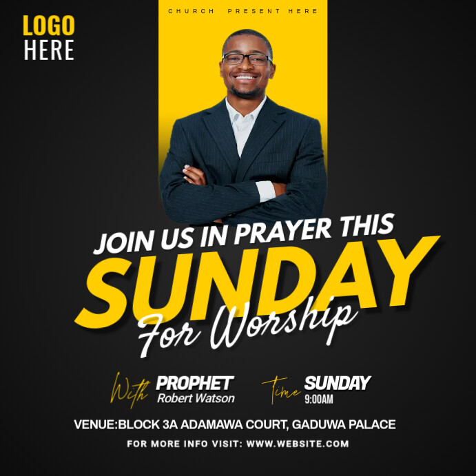 A Day of Praise: Church Sunday Service Poster Template | PosterMyWall