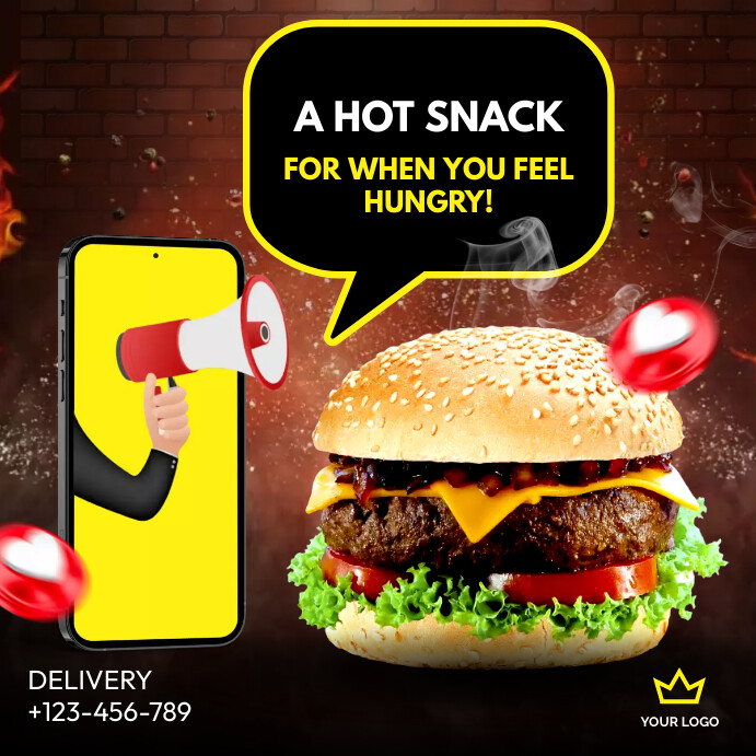 A HOT SNACK Template | PosterMyWall