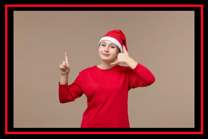 A lady in Christmas outfit advert background Template | PosterMyWall