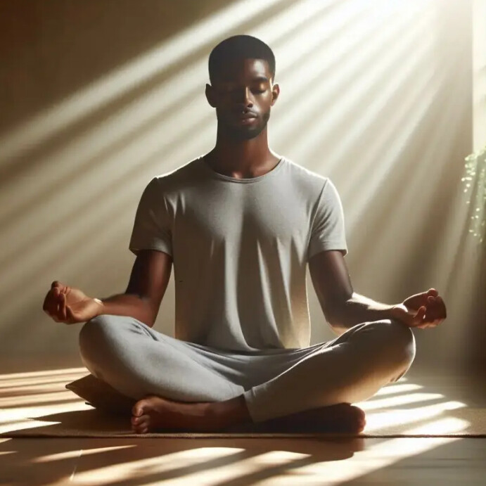 Copy of A man meditating | PosterMyWall