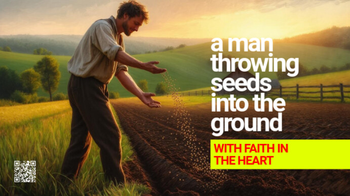 Copy of A man sowing seeds | PosterMyWall