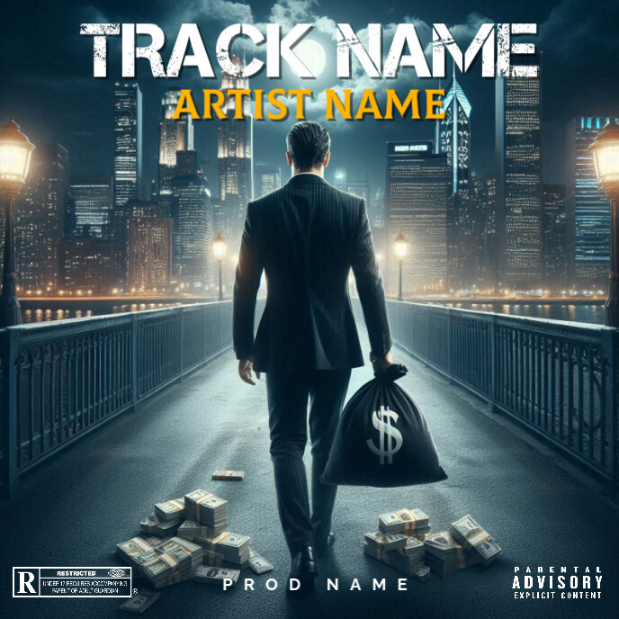 Plantilla de A man with money box album cover art | PosterMyWall