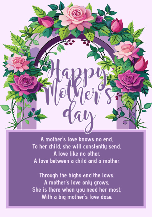 Copy of A Mother's Day poem/greeting card template | PosterMyWall
