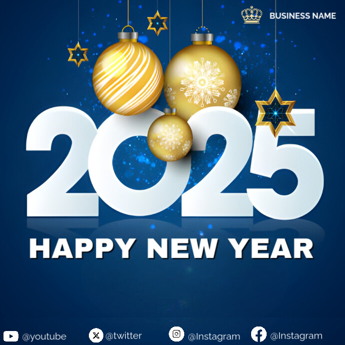 Happy new year 2025 online greeting card template | PosterMyWall